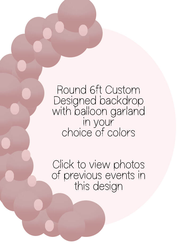 Custom Round 6ft Backdrop with Balloon Garland | Just 2 Party Balloon ...