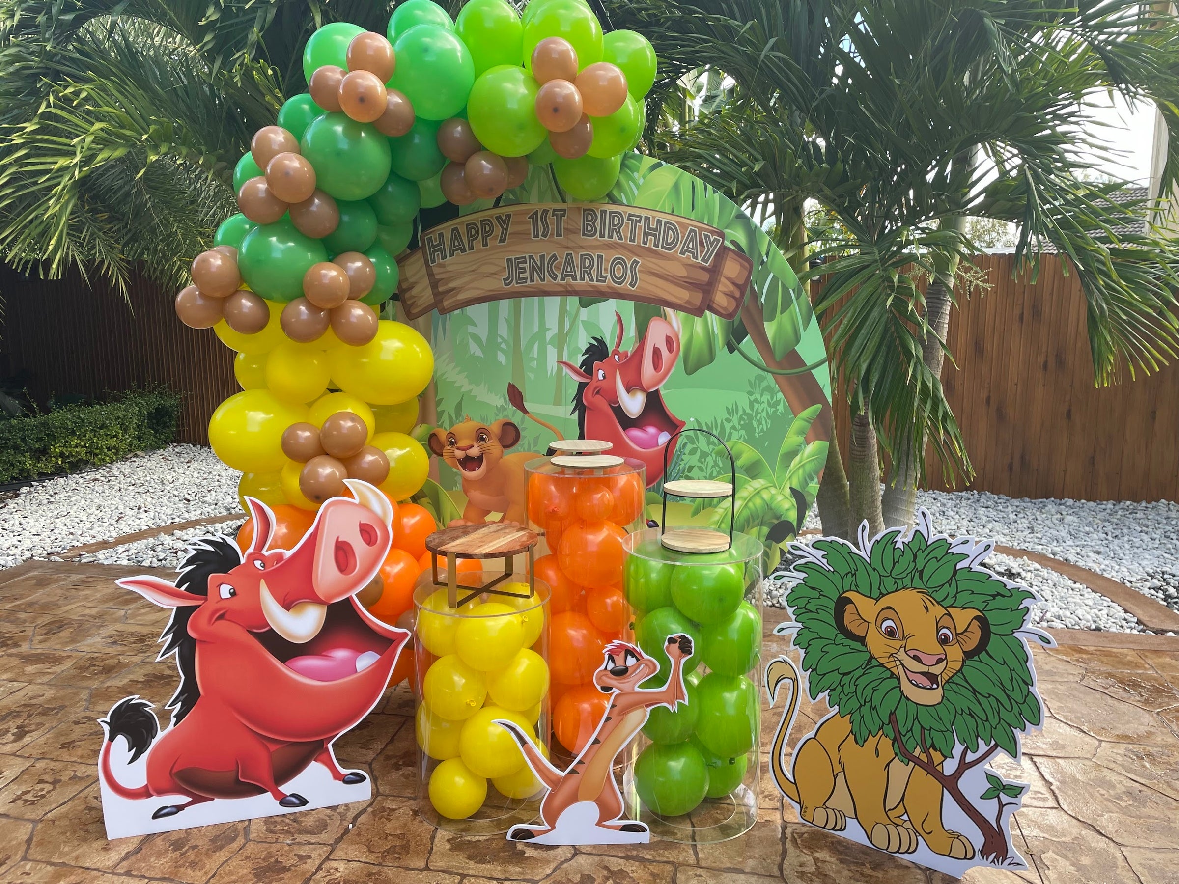 Custom Round 6ft Backdrop with Balloon Garland | Just 2 Party Balloon ...