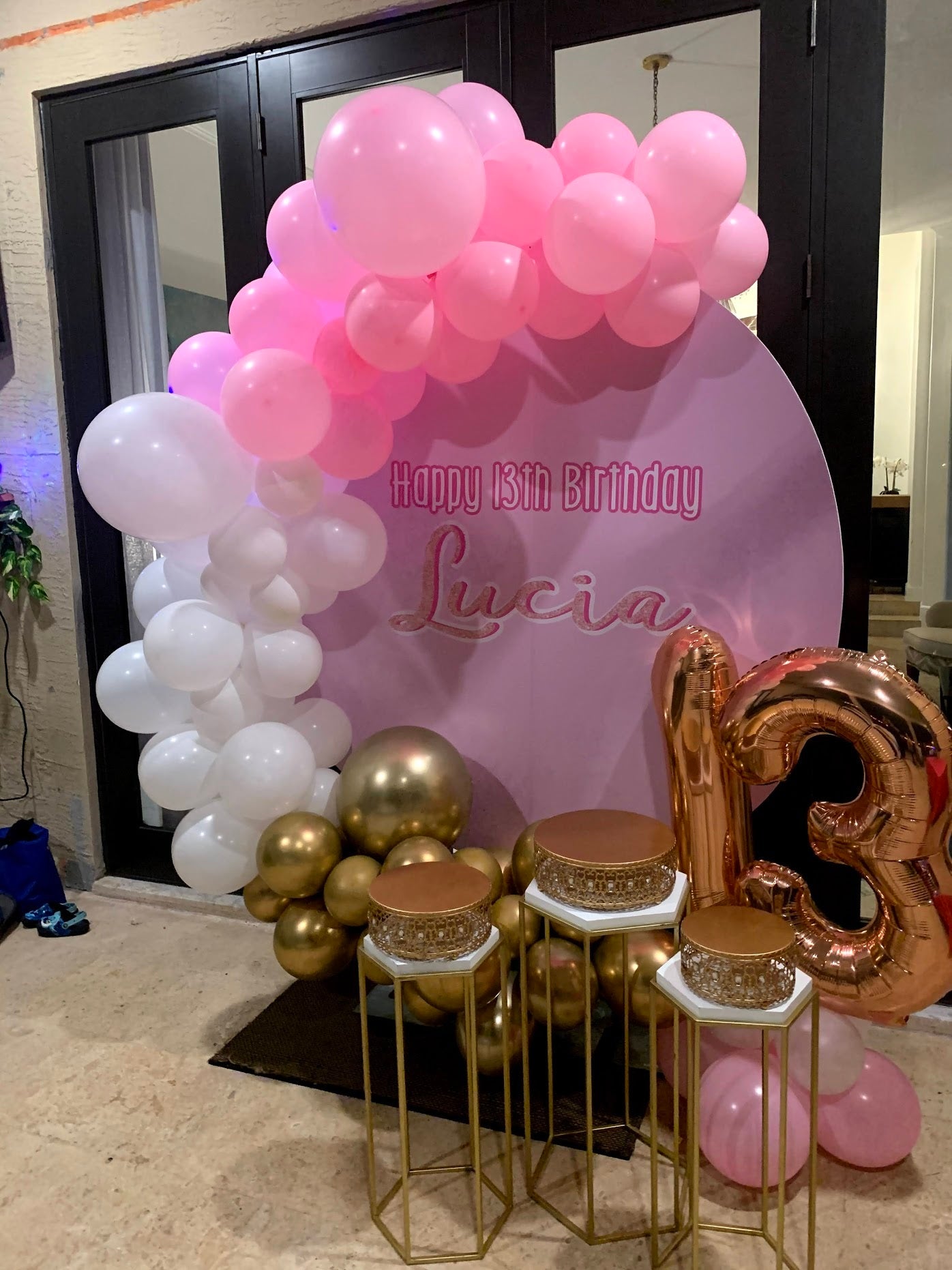 Custom Round 6ft Backdrop with Balloon Garland | Just 2 Party Balloon ...